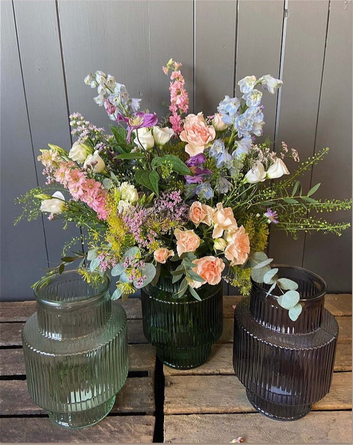 Coloured Glass Vase Homeware Flower Garden